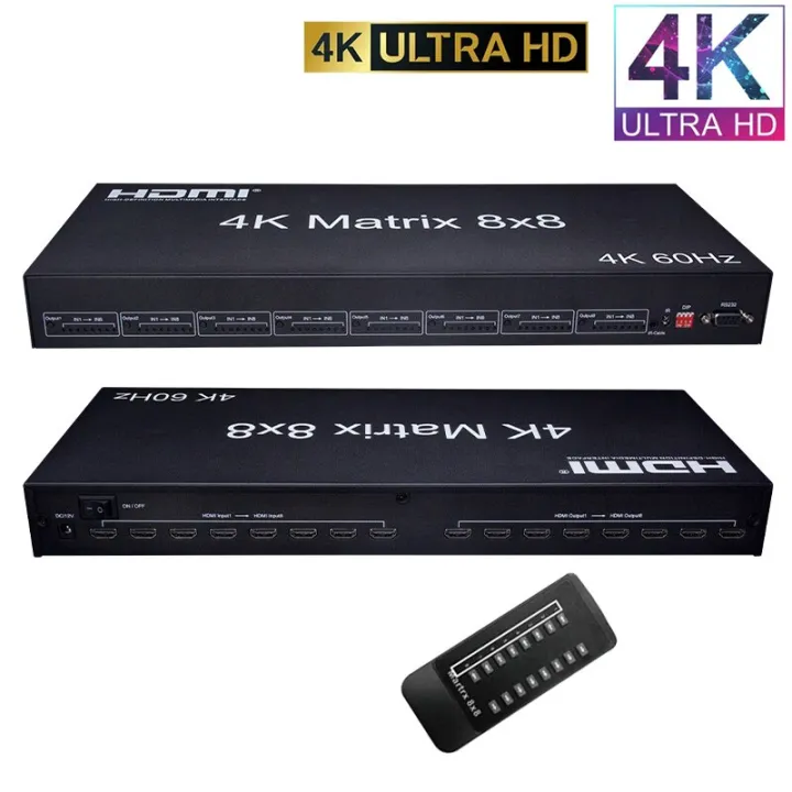 4K 60hz HDMI Matrix 8x8 HDMI Switch Splitter 8 in 8out RGB/YUV 4:4:4 EDID True Matrix Support ...