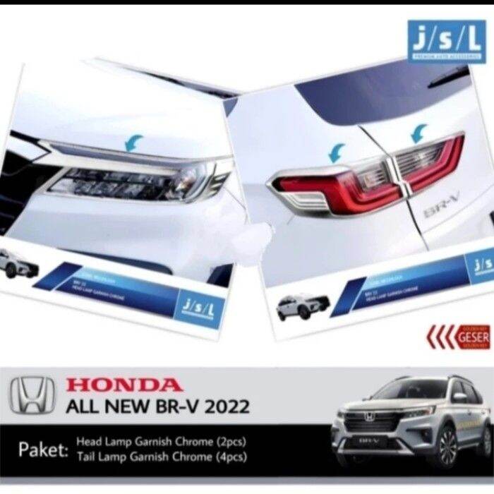 paket garnish list lampu depan belakang Chrome All new brv 2022-2024 ...