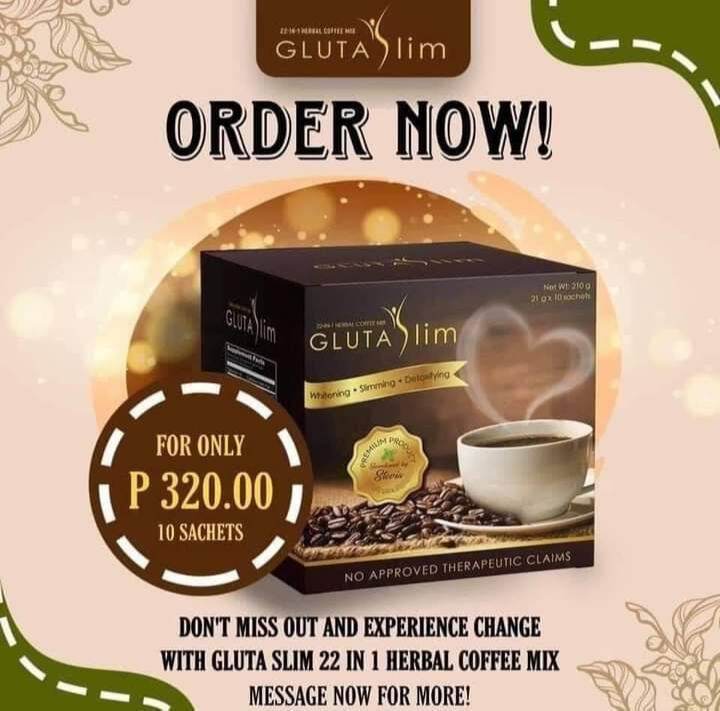 Gluta Slim Coffee or Iced Tea 1 box (10 sachets) | Lazada PH