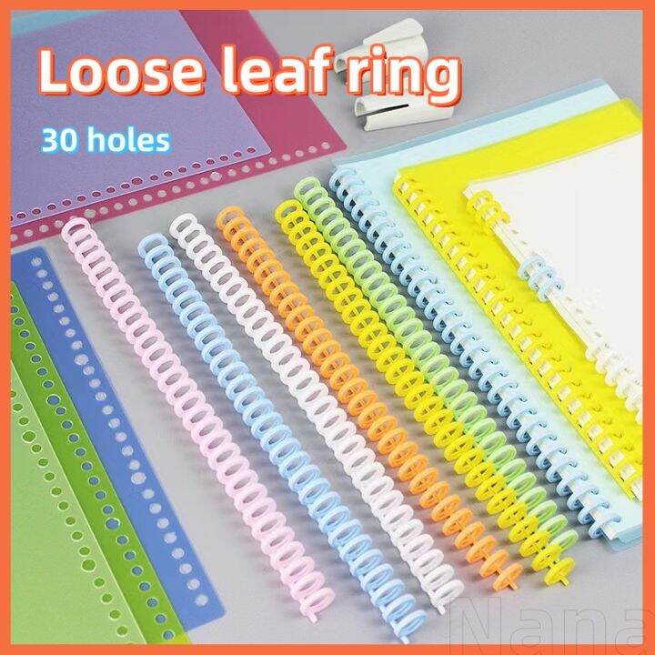 A4 30 Holes Transparent PP Cover Plastic Ring Binder Loose Leaf Binding ...