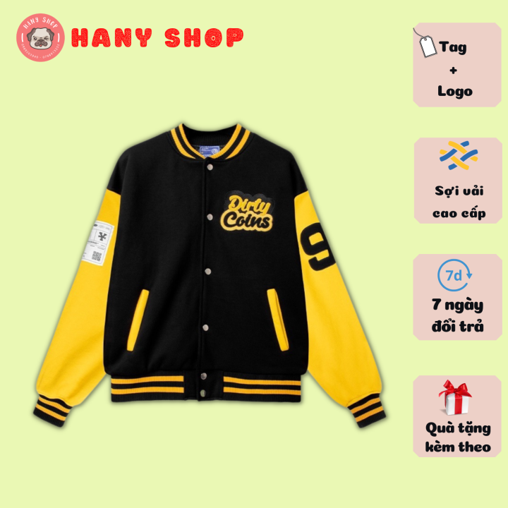 Áo khoác DirtyCoins Embroidered Varsity Jacket áo bomber Dirty coins ...