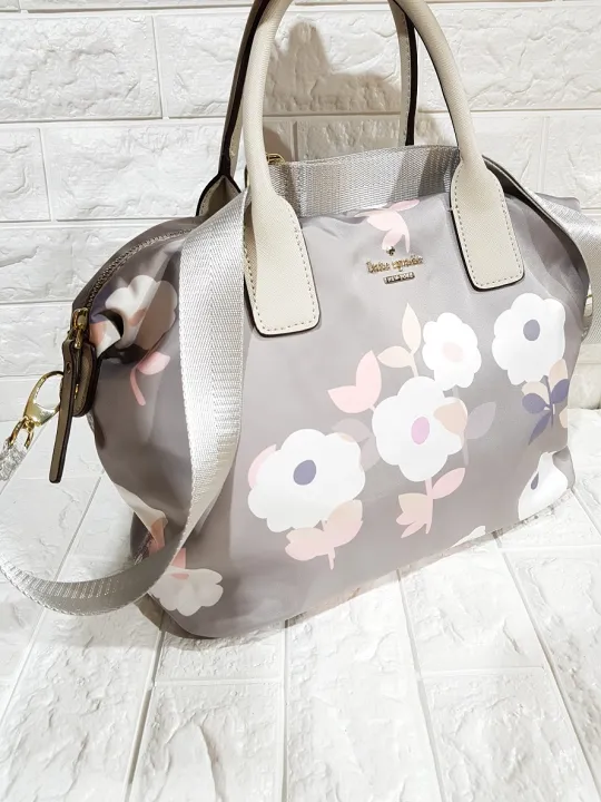 Kate Spade Lyla Floral Print Classic Nylon Weekender Bag - Grey | Lazada PH