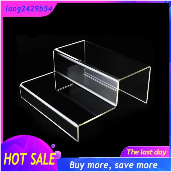 2 Step Tier Clear Opaque Acrylic Plastic Retail Riser Counter Display ...