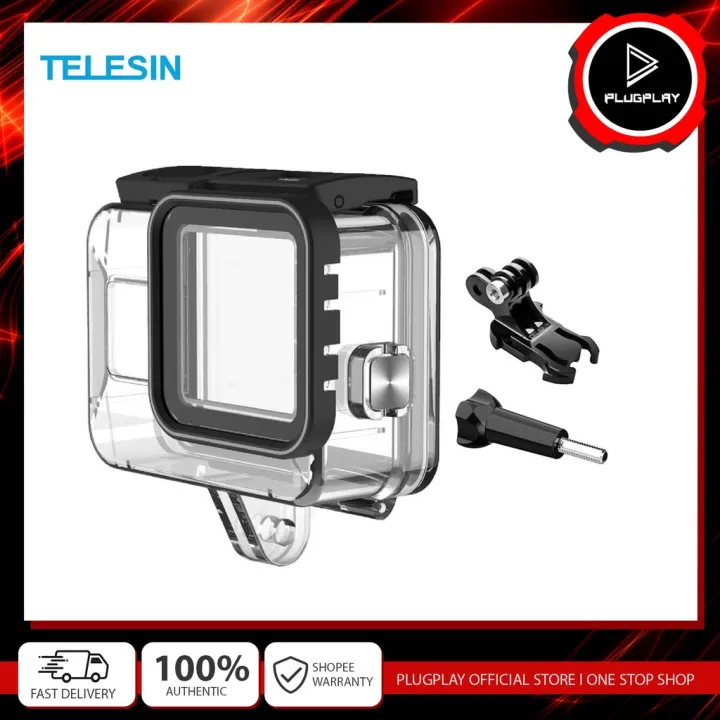 TELESIN GoPro Hero 8 Black Waterproof Diving Case 60m Protective Shell ...