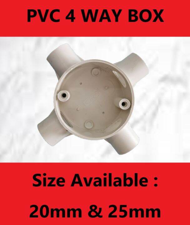 20mm & 25mm PVC Conduit Pipe 4 WAY BOX Jointer/ CROSS BOX | Lazada