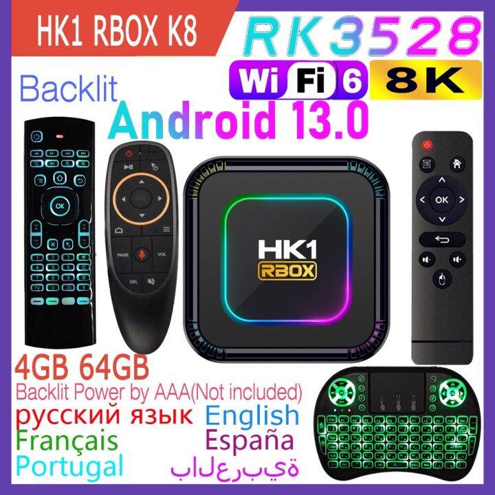 HK1 RBOX K8 RK3528 13 Core CHAP Rockchip Wifi6 8K 2GB 4GB 16GB 32GB 64GB 100M LAN Dual Wifi 2.4G ...