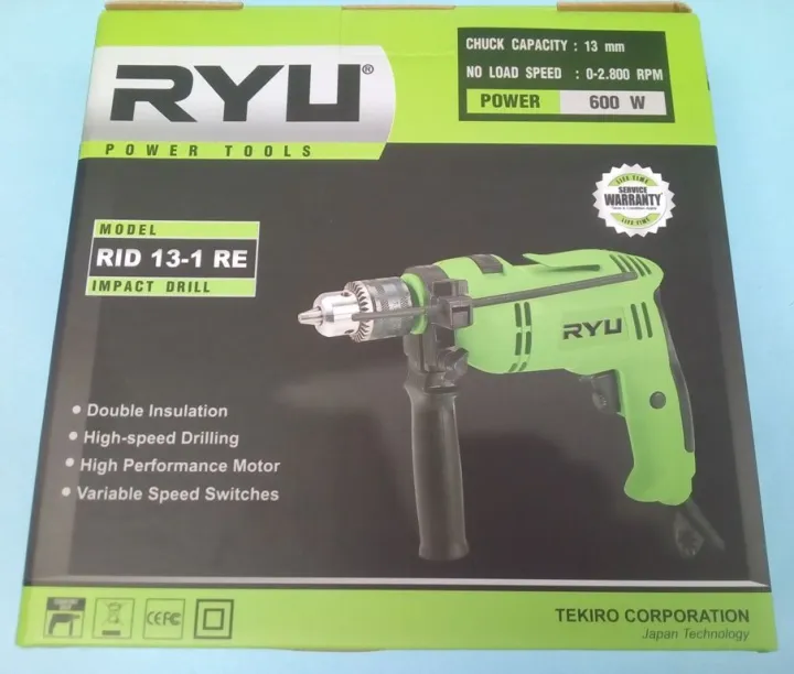 MESIN BOR RYU IMPACT RID 13MM-1RE/ Mesin Bor Impact RYU RID-13mm - 1Re ...