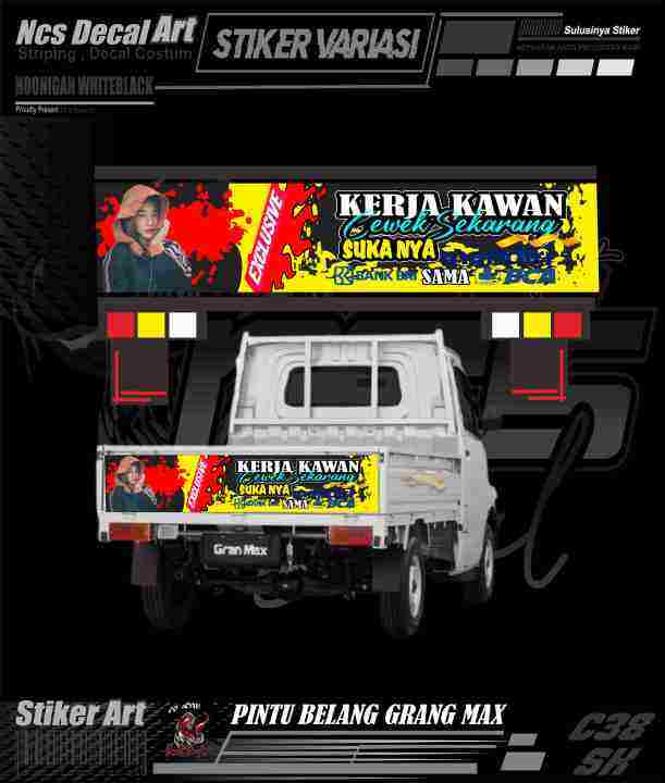 stiker pintu belakang grand max stiker variasi mobil pick up stiker ...