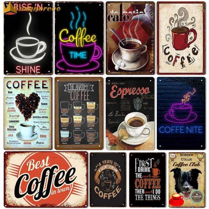 20x30cm Rectangle Shape Retro Metal Tin Sign Plaque Coffee Posters ...