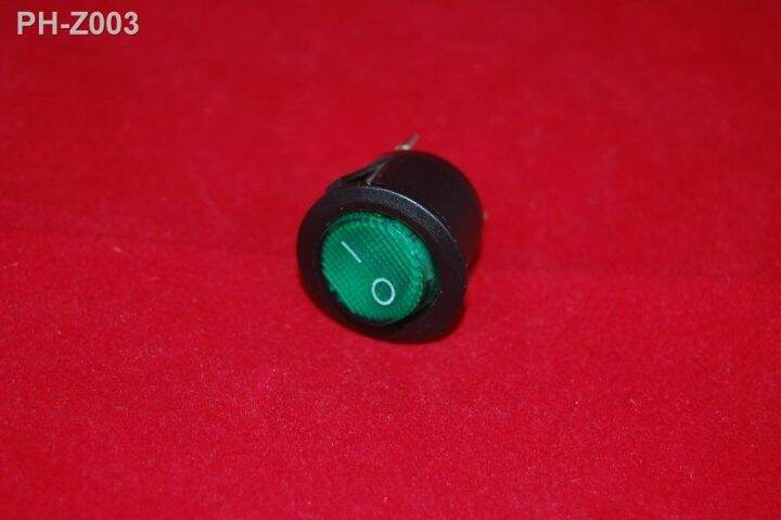 Lot of 5 Pcs Round Green Light Illuminated 2 Position Rocker Switch 3 ...