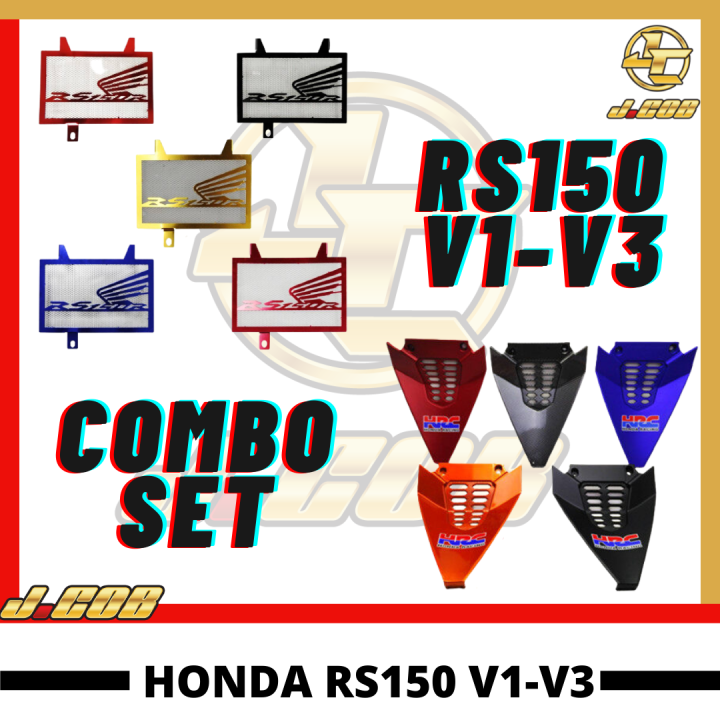Rs150 combo set Honda Rs150 engine cover + radiator cover carbon/black ...