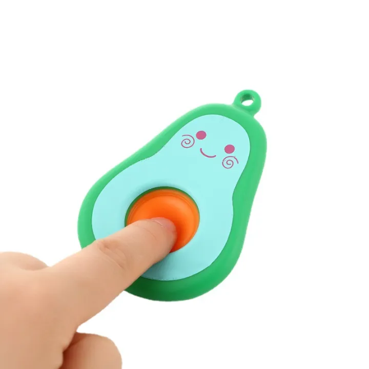 3pcs Dimple Fidget Toy Silicone Push Bubble Avocado Pendant Autism ...