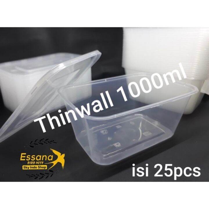 Thinwall DM / kotak nasi plastik / kotak plastik murah ( 1000 ML ...