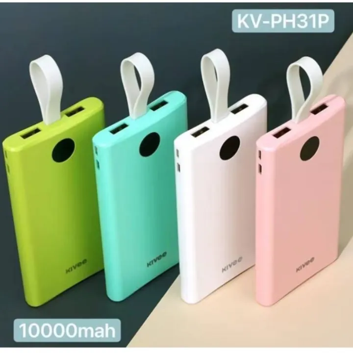 Kivee 10000mAh Powerbank Universal 2.0A Dual USB Port and Digital Power ...