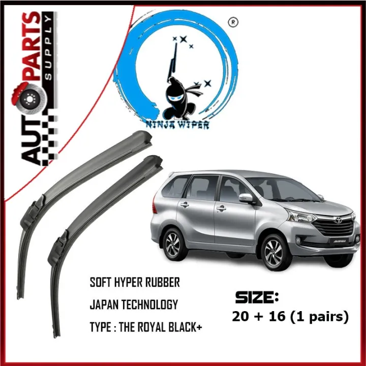 🇯🇵 Ninja Wiper The Royal black+🇯🇵 AVANZA (20"+16" 1PAIR) Car Wiper Soft ...