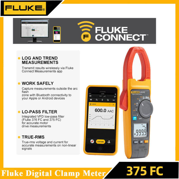 Fluke 375 FC True-RMS AC/DC Clamp Meter 600A Clamp Meter | Lazada PH
