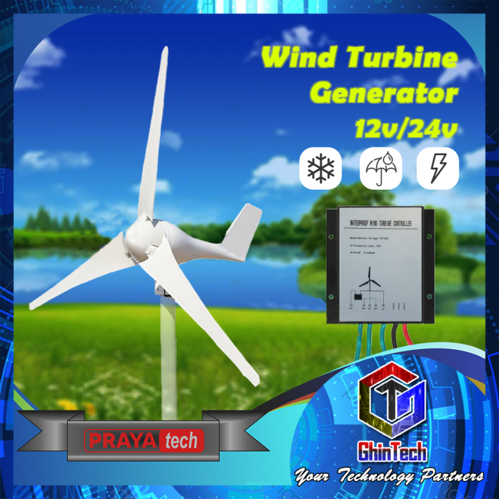 400W wind turbine generator turbin listrik tenaga angin solar surya ...