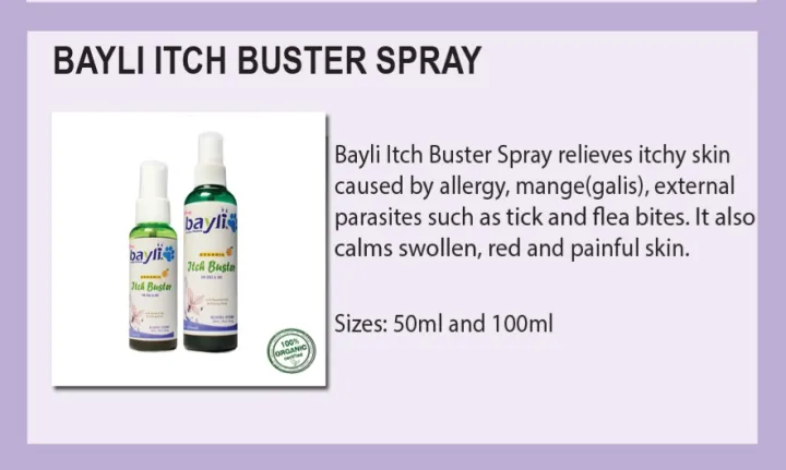 Bayli Pet Care Itch Buster Spray for Dogs and Cats | Lazada PH