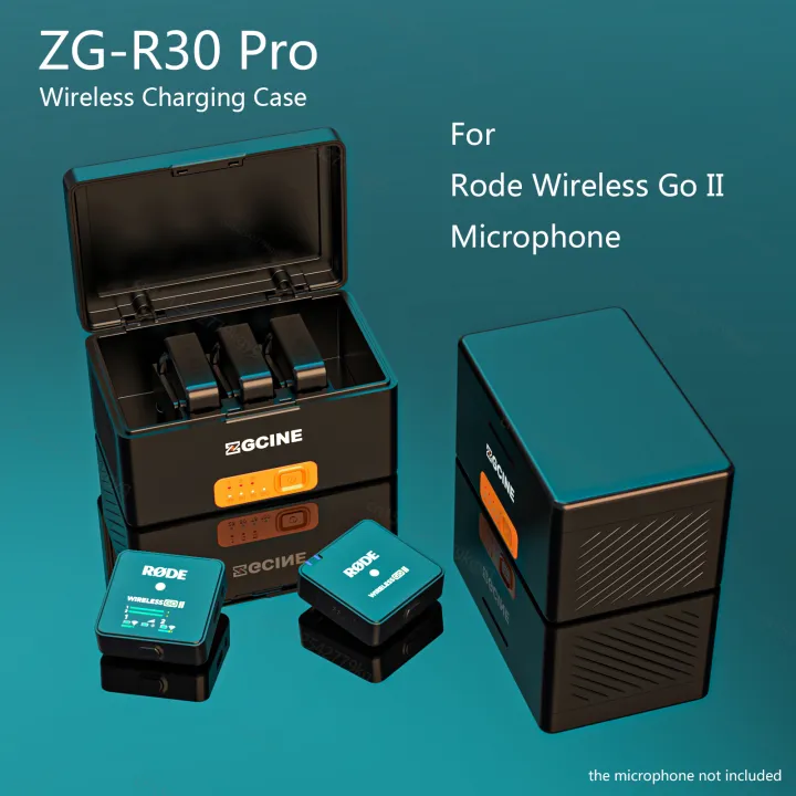 ZGCINE ZG-R30 Pro Wireless Microphone Charging Box For Rode Wireless GO I II Charger 3400mAh ...