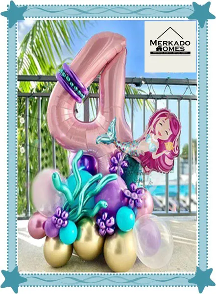 Mermaid Number 37pcs Set Balloons Theme for Sea Animals Ocean Theme ...