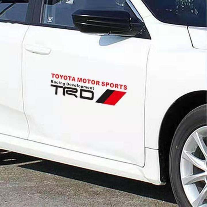 KT-Toyota TRD body side door to sticker 2Pcs car stickers（Black+Red）B-1 ...