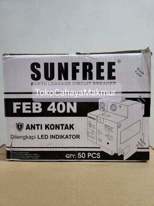 Anti Kontak / ELCB 2 Pole 40A 40 Ampere Sunfree + Led Indikator 1 DUS 50Pcs | Lazada Indonesia