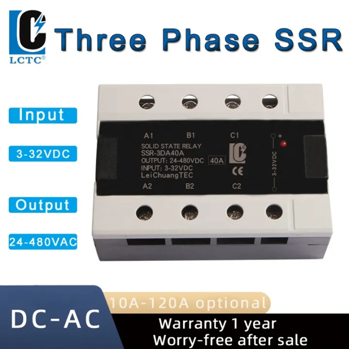 Three Phase Solid State Relay 10A 120A DC/AC 3 Phase SSR LeiChuang TEC ...