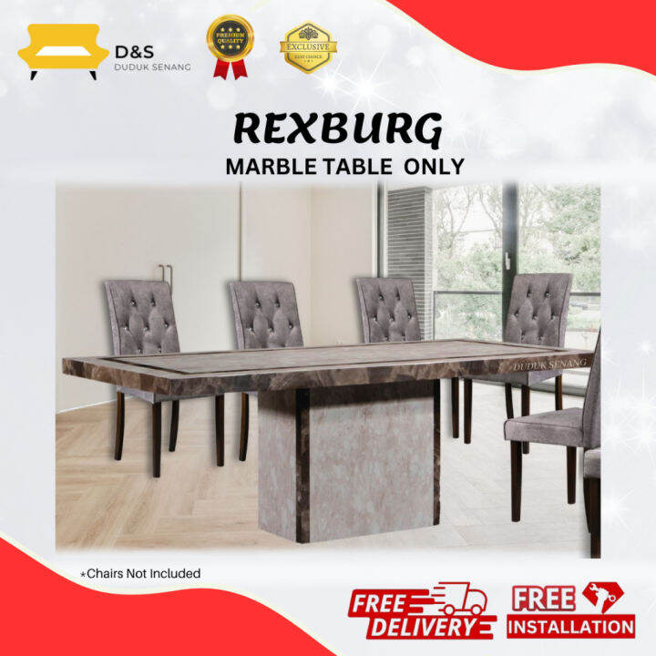 REXBURG 6ft / 7ft Marble Dining Table Only / Meja Marble Sahaja | Lazada