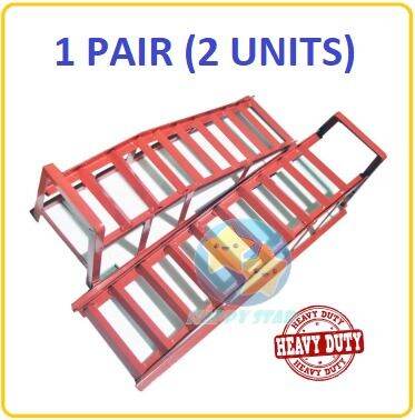 HEAVY DUTY 2TAN CAR RAMP RAMPS VEHICLE 2 TON Iron Steel AUTO TRUCK ...
