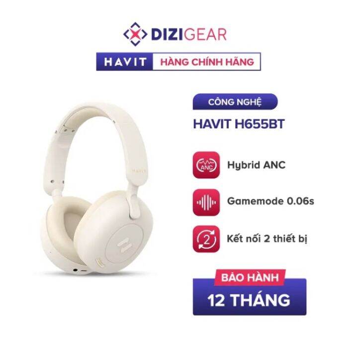 Tai Nghe Headphone Bluetooth HAVIT H655BT, BT 5.3, Chống Ồn Chủ Động ANC, Gamemode 60ms, Nghe ...