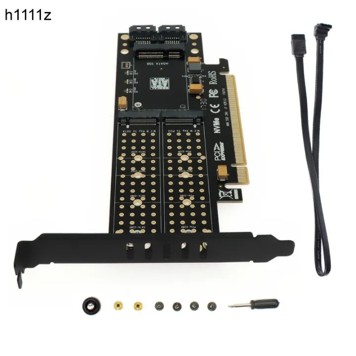 ۩ PCIE to M2 Adapter Raiser PCI-E 3.0 X16 to M.2 SSD M Key B Key mSATA ...