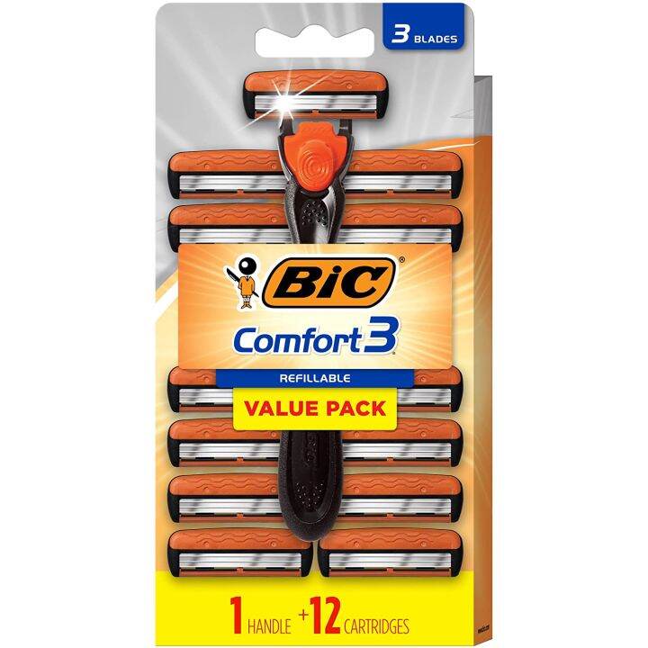 Original BIC Hybrid 3 Comfort มีดโกนแบบใช้แล้วทิ้งสำหรับผู้ชาย,1ด้ามและ ...