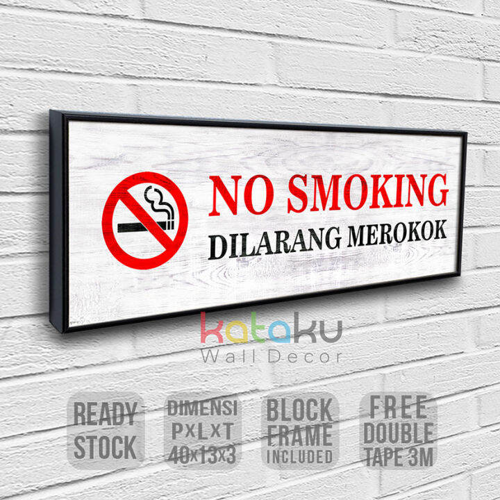 Papan Tanda Tulisan No Smoking Area Sign Dilarang Merokok | Lazada ...
