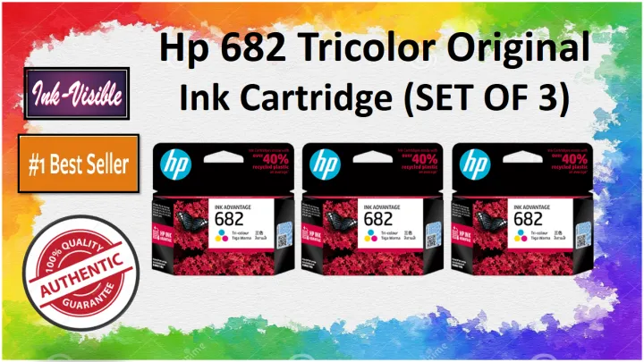 HP 682 Tri-color Original Ink Advantage Cartridge (SET OF 3) | Lazada PH