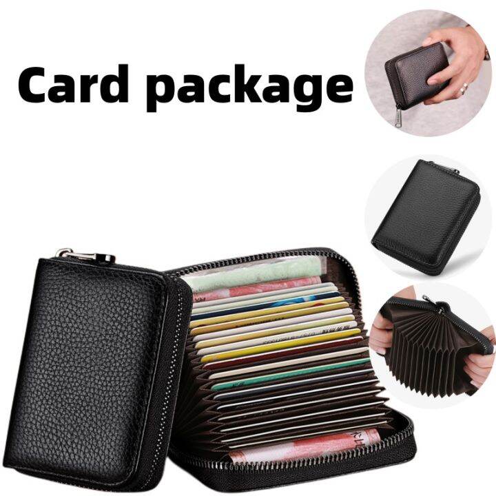 I-Fashion Leather Expansion Card Slot Organ Zipper Anti-magnetic ...