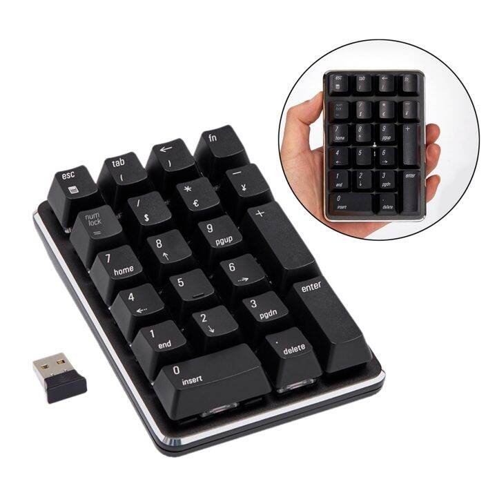 2.4G Wireless Mechanical Numeric Keypad Gaming Keypad 21 Keys Portable ...