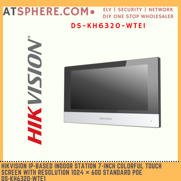 Hikvision IP Based Indoor Station 7Inch Colorful Touch Screen PoE Max 5 for IP Video Intercom DS ...