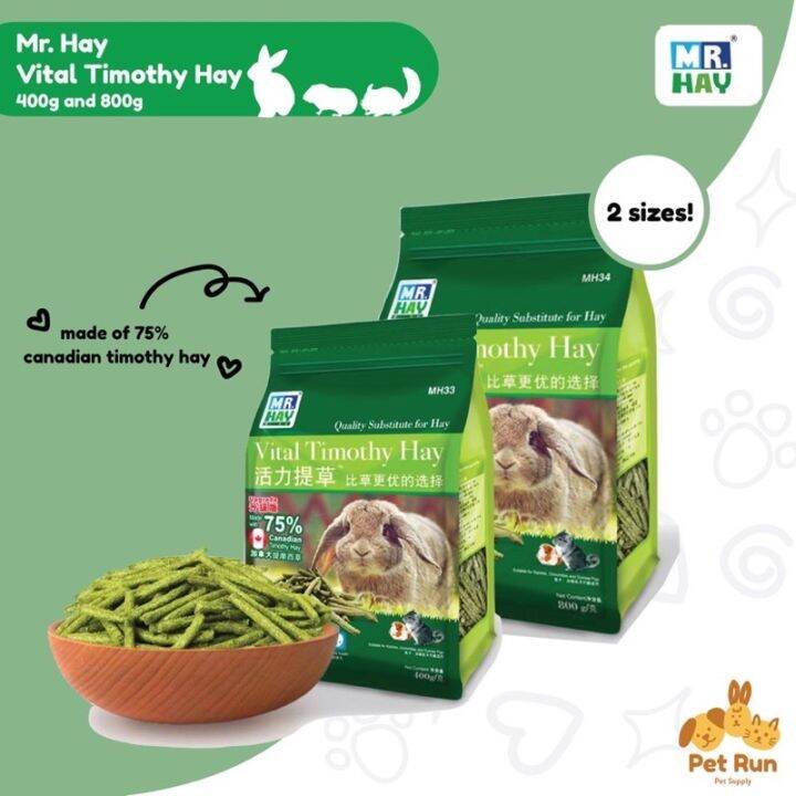 Mr. Hay Vital Timothy Hay Pellets 400g 800g for Rabbit, Guniea Pig ...
