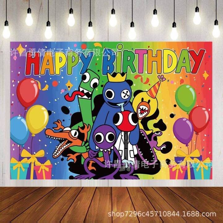 Kira Rainbow Friends Birthday theme backdrop banner party decoration ...