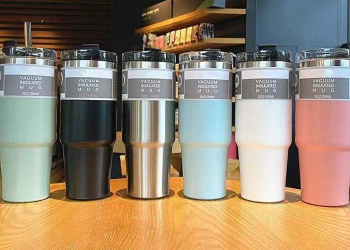 HAN แก้วเก็บความเย็น 30oz 890ml สแตนเลสแท้ รับประกันไอน้ำไม่เกาะแก้ว ขนาด 30ออนซ์ พร้อมส่งจากไทย ...