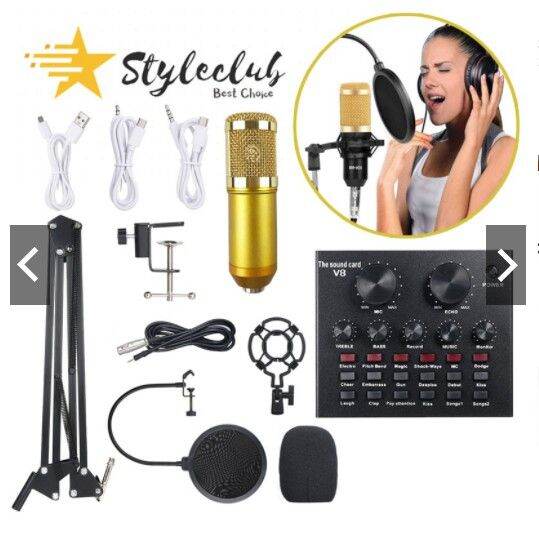 v8 sound card Styleclub BM800 Condenser Audio 3.5mm Wired Microphone ...