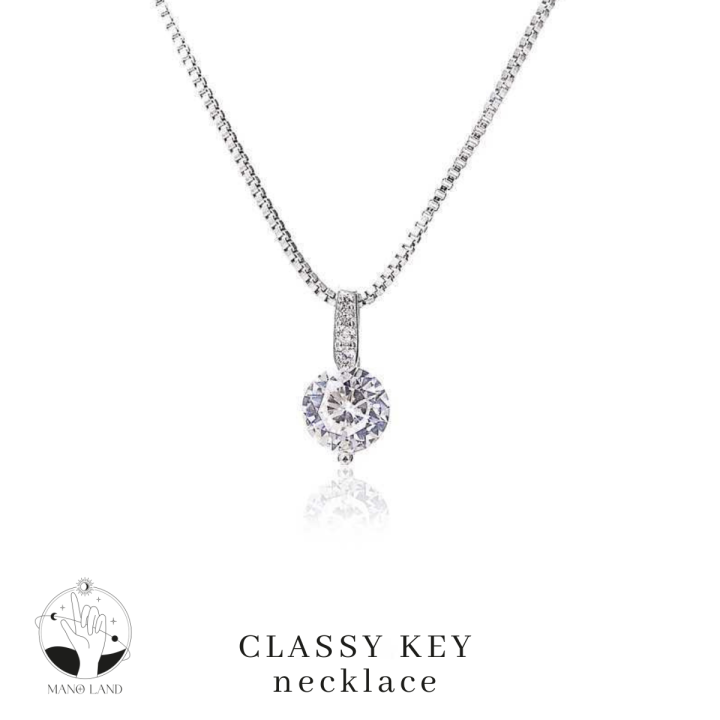 MNL💗CLASSY KEY สร้อยคอจี้เพชรกลม สไตล์เกาหลี ผู้หญิง สร้อยคอแฟชั่น เงิน ...