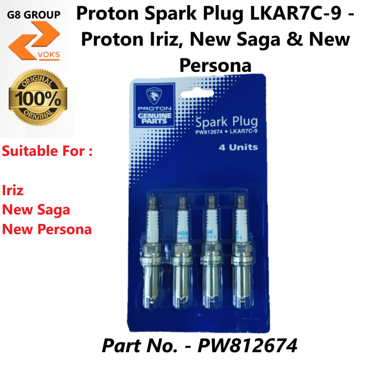 Proton Spark Plug LKAR7C-9 - Proton Iriz, New Saga & New Persona ( PW812674 ) - 4 pcs | Lazada
