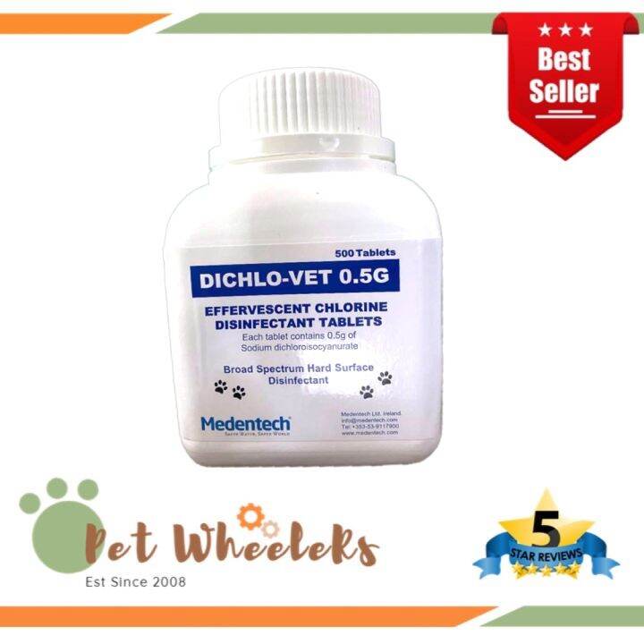 Dichlo-Vet Effervescent Chlorine Disinfectant Tablets 0.5G (500 tablets ...