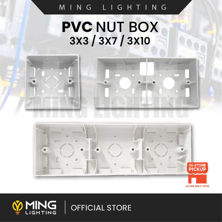 PVC BOX SURFACE TYPE NUT BOX / ELECTRICAL BOX / BASE 3X3 3X7 3X10 | Lazada