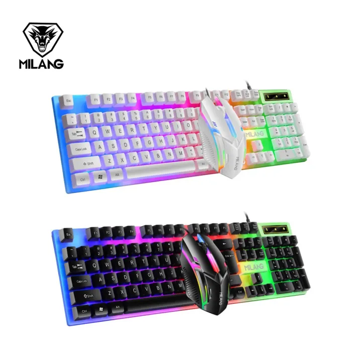 ghy-Milang T6 Gaming Wired Mechanical Feel RGB Keyboard and Mouse Set ...