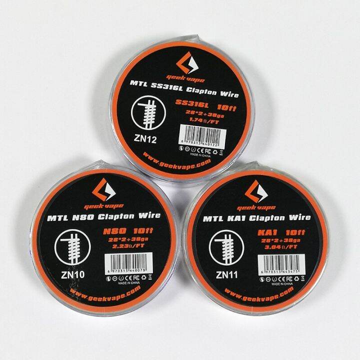 MTL SS316L Clapton Wire SS316L 10ft 28X2+38ga 1.74ohm/ft by geekvape ...