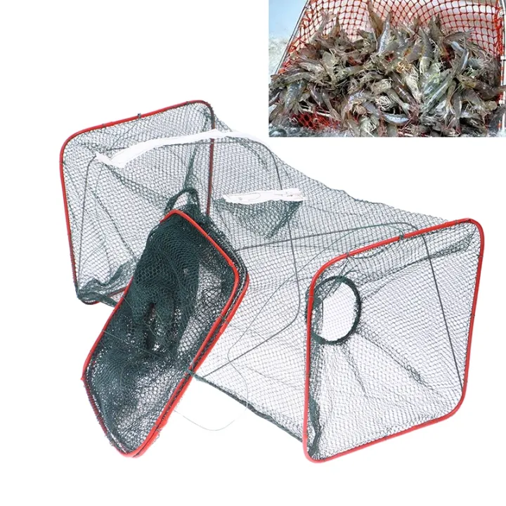 [LWF HOT] ☞☬ Portable Foldable Fishing Nets Dip netCagesSteel Wire ...