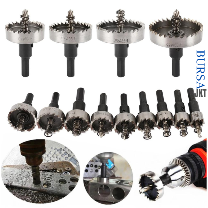 MATA BOR HOLE SAW HSS DRILL BIT BESI METAL STAINLESS STEEL CARBIDE 12 ...