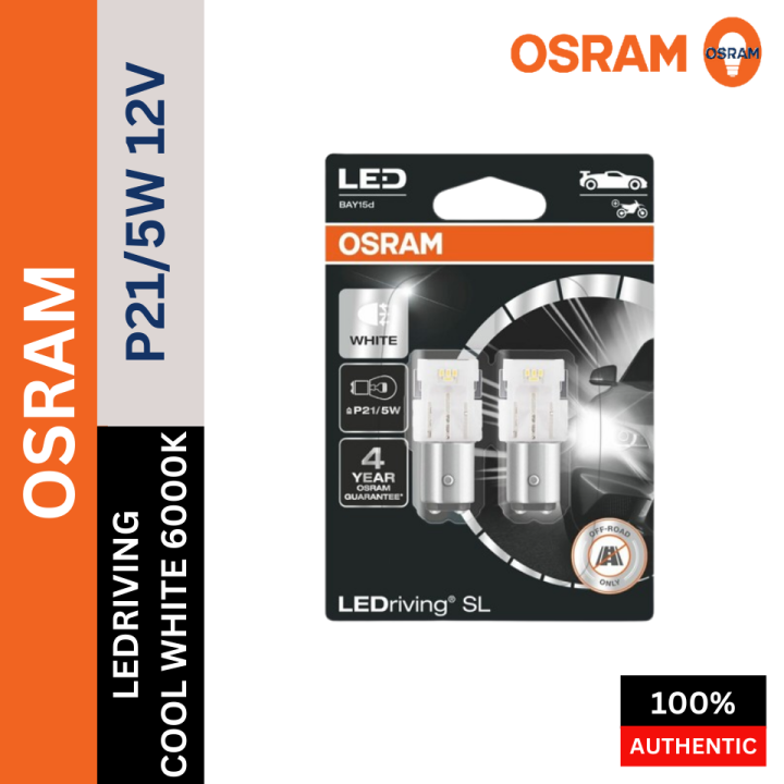 7506DWP - OSRAM AUX LEDriving SL COOL WHITE 6000K | BAY15s | P21W | 12V |1.4W | 2 PCs | Lazada